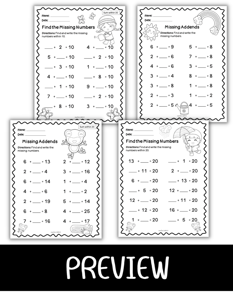 Missing Addends to 20 | Made By Teachers