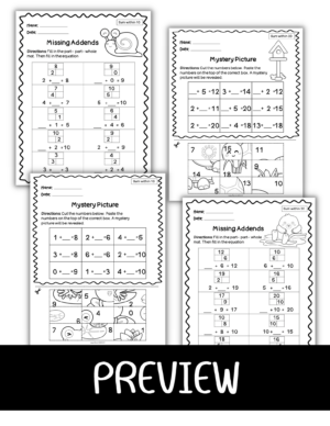 Missing Addends to 20 | Made By Teachers