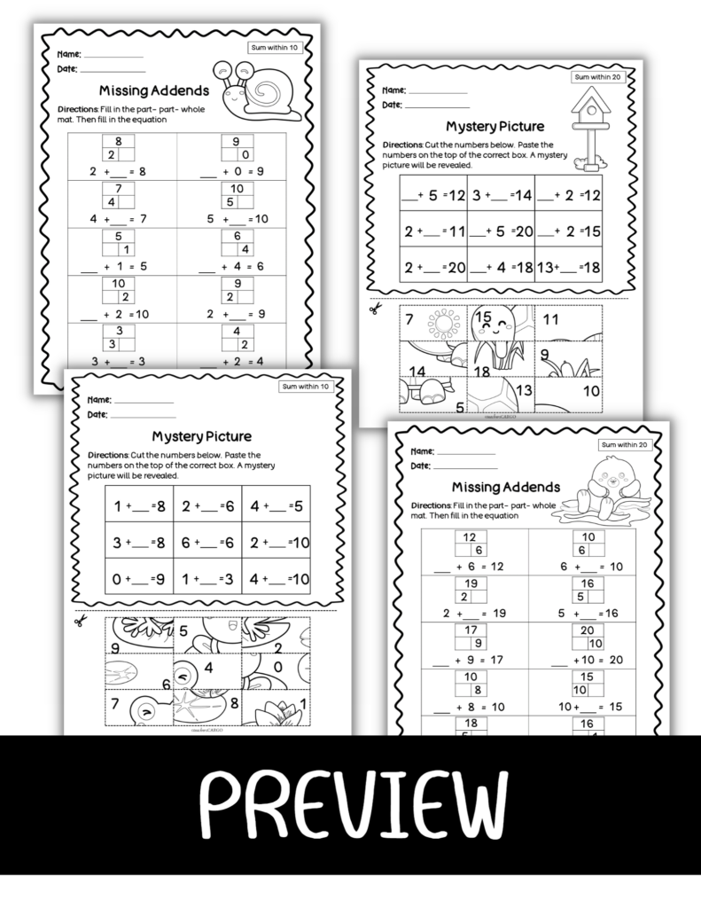 Missing Addends to 20 | Made By Teachers