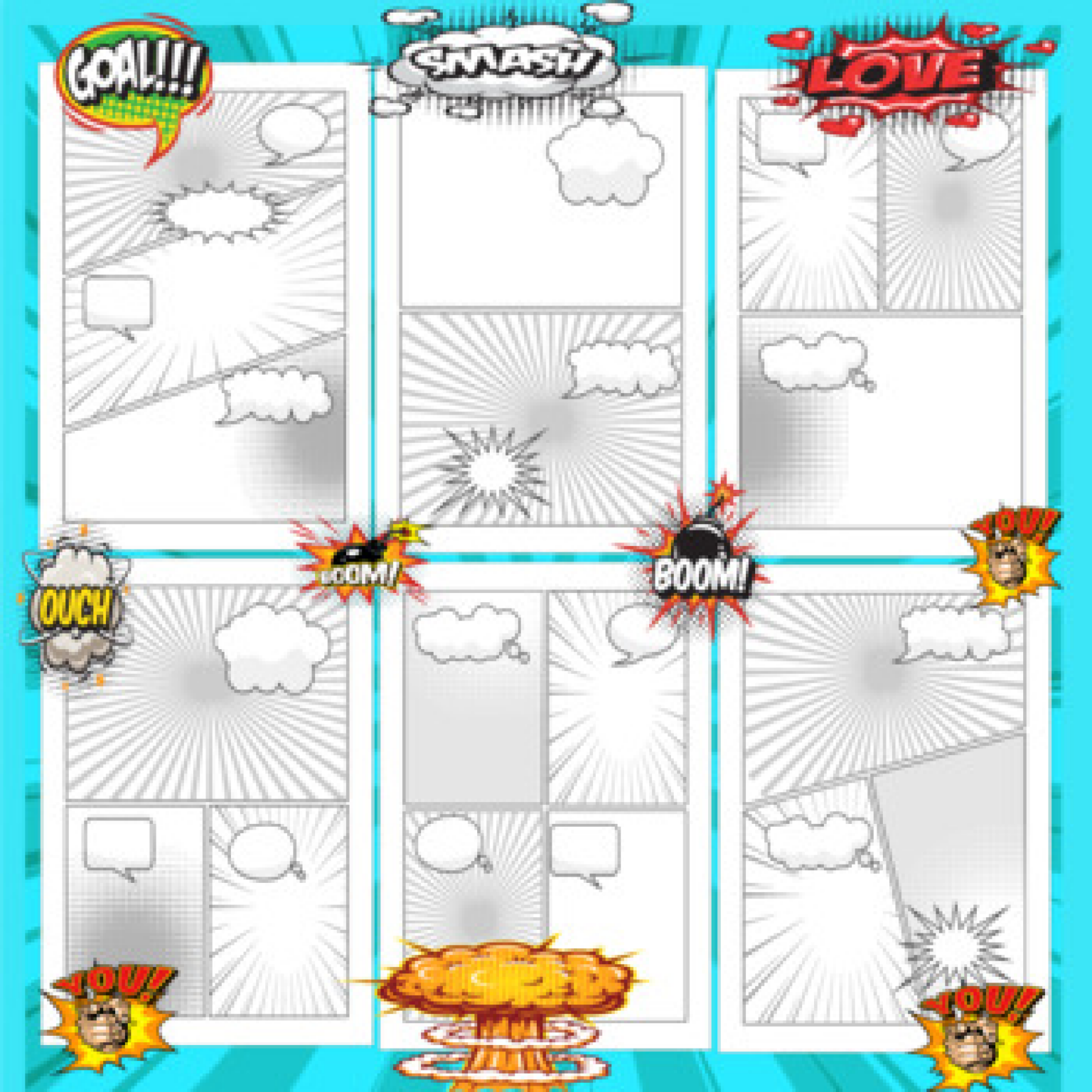 Blank Comic Strip Templates / Variety of Templates for Creative Kids ...