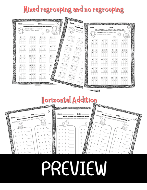 Mixed Addition and Subtraction to 20 Worksheets | Made By Teachers