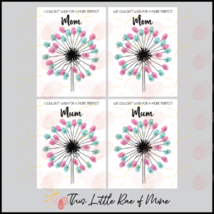 Mom - Mum - wish - dandelion - Mother's Day - fingerprint Art ...