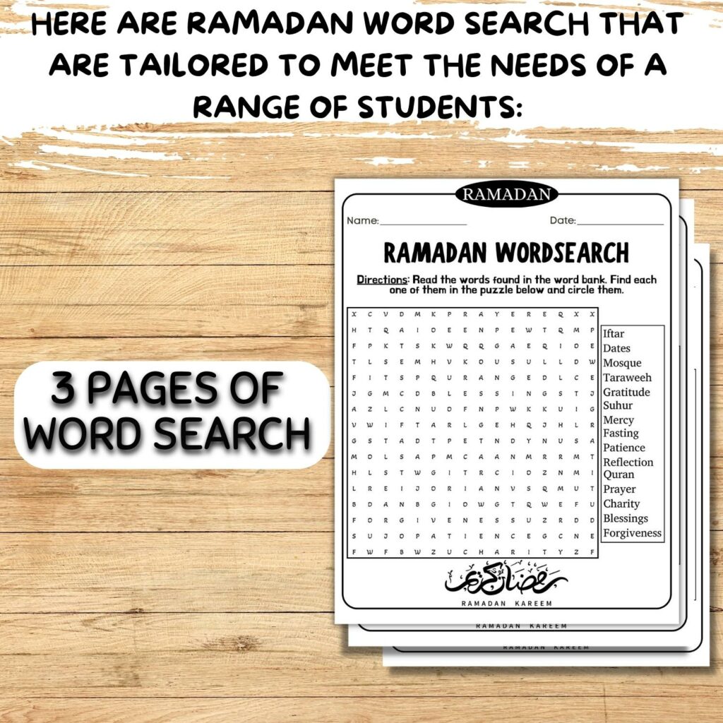 Ramadan Learning Fun: Boost Your Students Knowledge with our Word ...