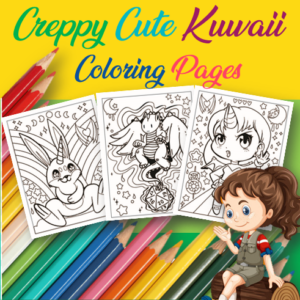 Creepy Cute Kawaii Coloring Pages: A Spooky Twist on Adorable | Made By ...