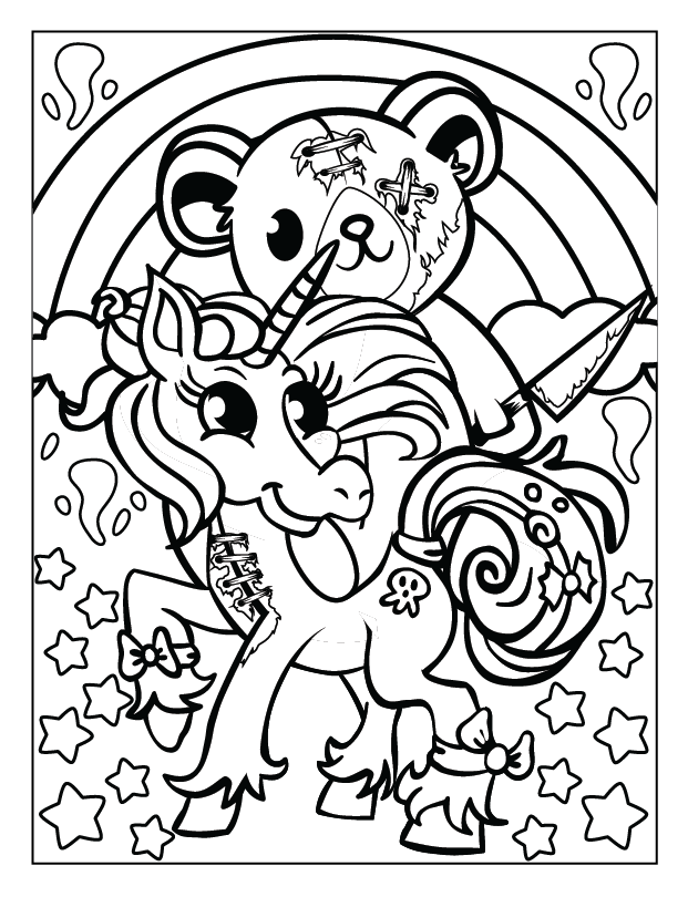 Creepy Cute Kawaii Coloring Pages: A Spooky Twist on Adorable | Made By ...