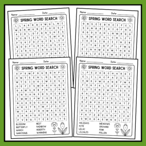 Spring Vocabulary Activities | Spring Word Searches & Scrambles | Made ...