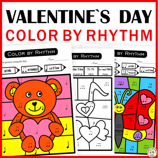 Valentine`s Day Music Color by Code | Color by Rhythm | Standard ...