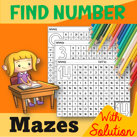 mazes find number | Made By Teachers