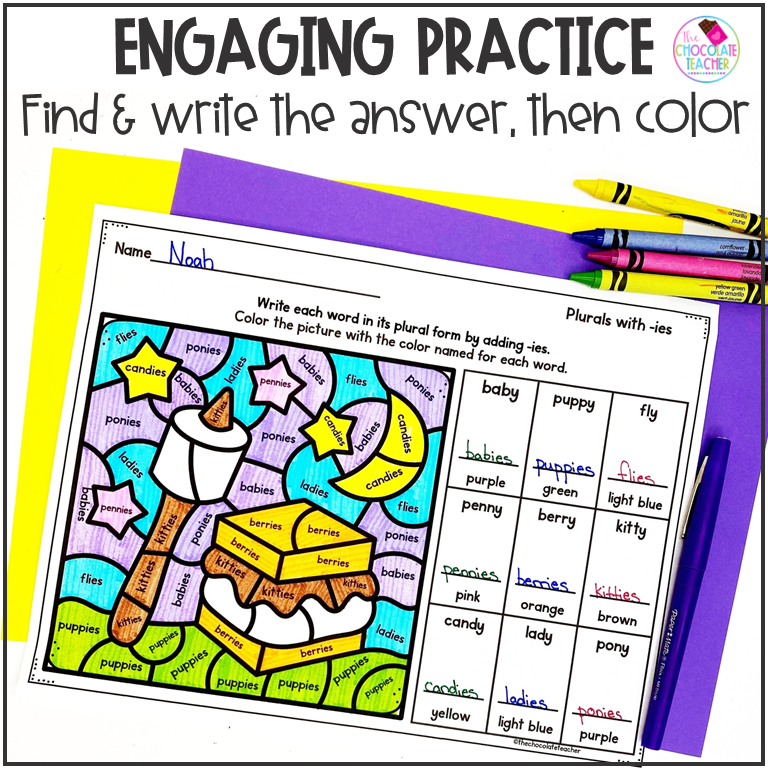 1st Grade Grammar Review Worksheets - Color by Code | Made By Teachers