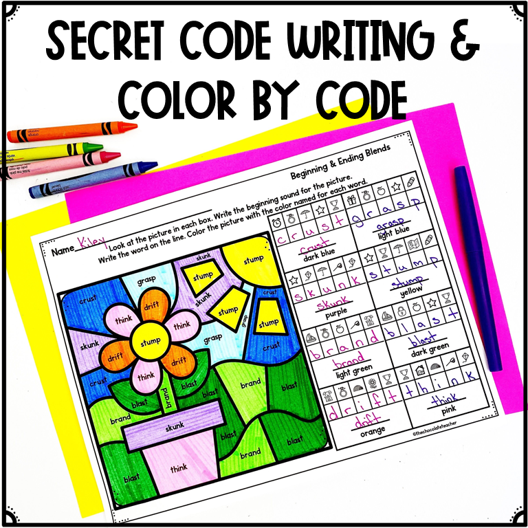Spring Phonics Color by Code Worksheets with Short Vowels | Made By ...