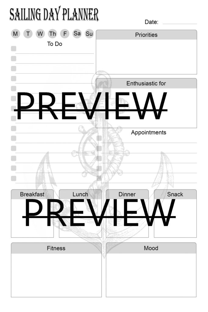 Anchor Sailing Day Planner | Made By Teachers