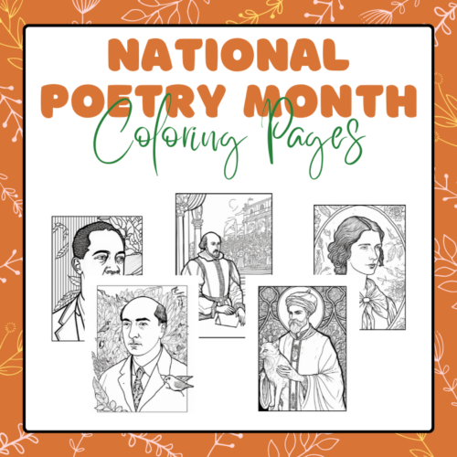 Famous Poets Coloring Pages | April National Poetry Month Coloring ...