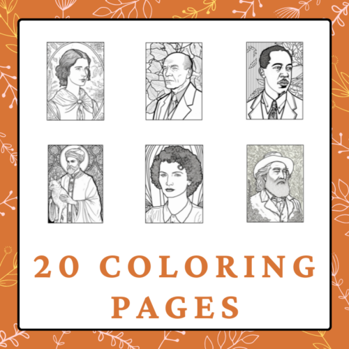 Famous Poets Coloring Pages | April National Poetry Month Coloring ...