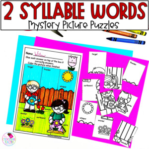 Open and Closed Syllables Worksheets - Mystery Picture Puzzles | Made ...