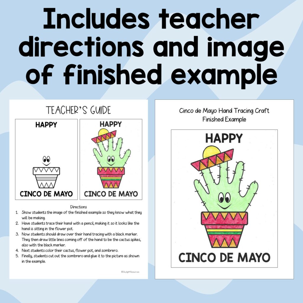 Cinco de Mayo Craft Hand Tracing Cactus Activity | Made By Teachers