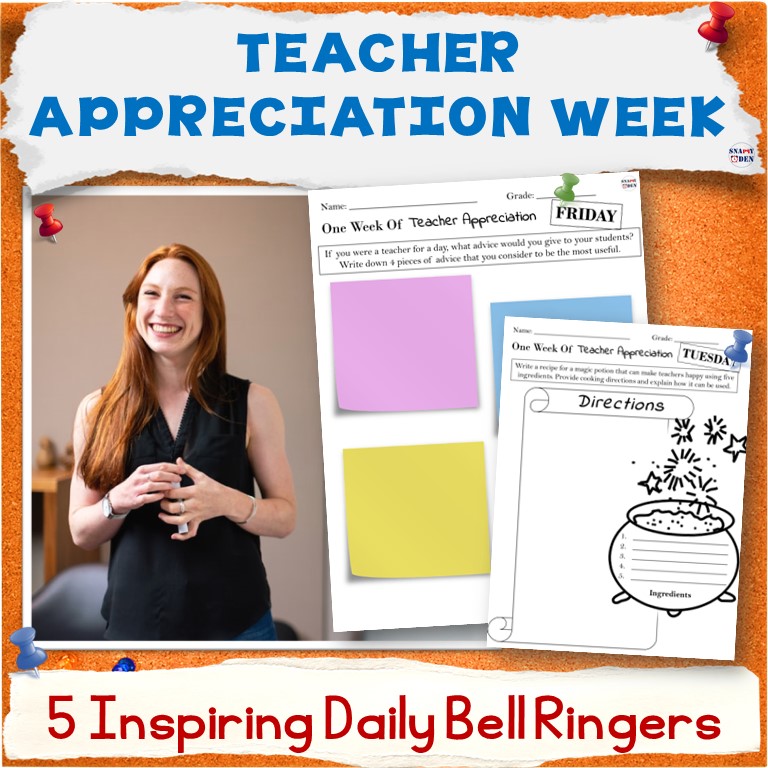 Teacher Appreciation Week Bell Ringers and Morning Work - Print and ...