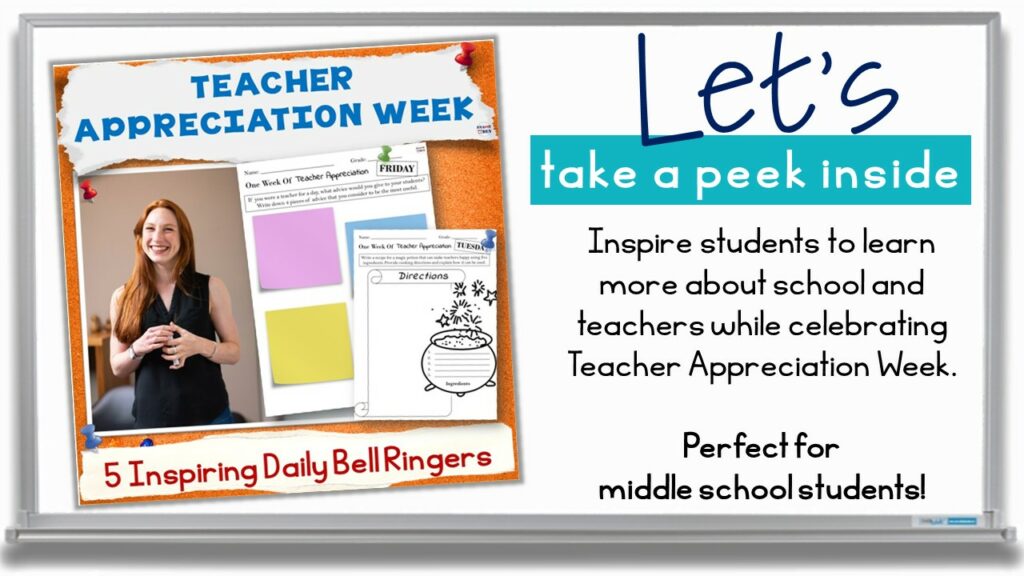 Teacher Appreciation Week Bell Ringers and Morning Work - Print and ...