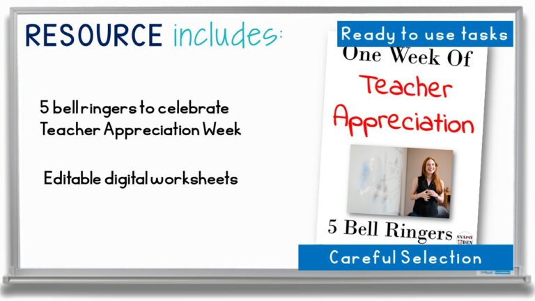 Teacher Appreciation Week Bell Ringers and Morning Work - Print and ...