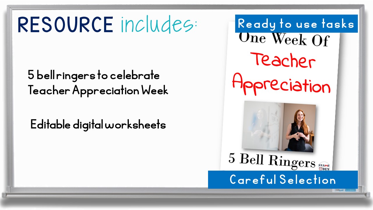 Teacher Appreciation Week Bell Ringers and Morning Work - Print and ...