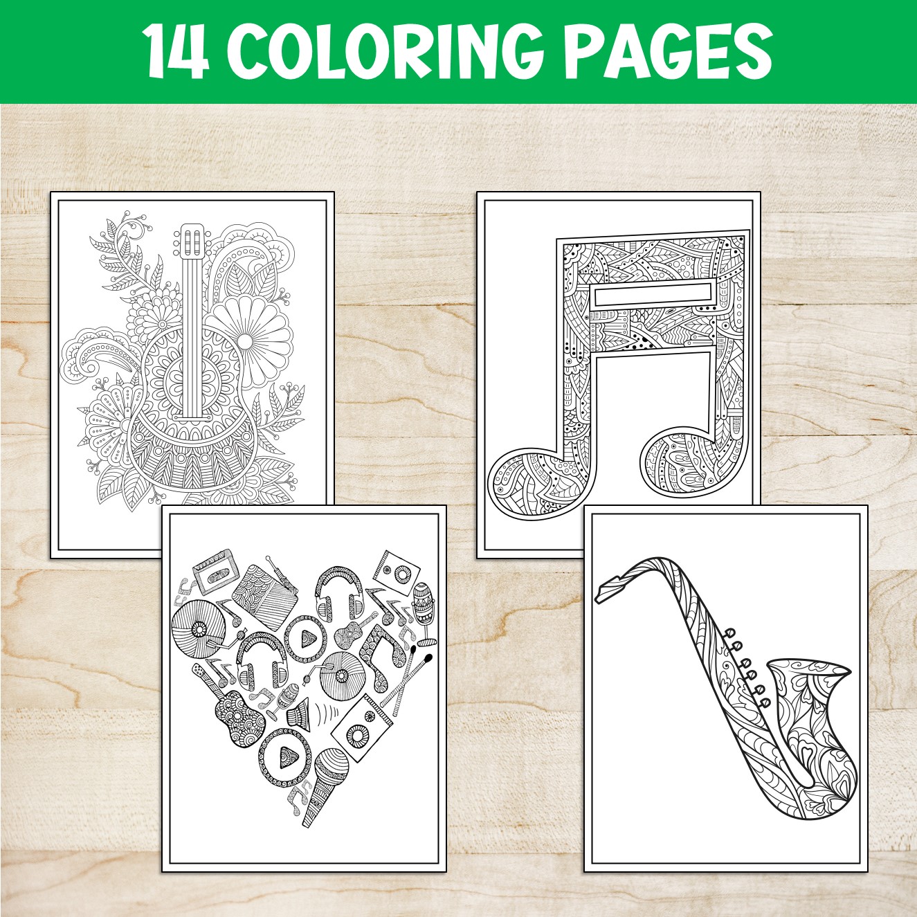 Spring Music Coloring Pages Zen Doodle Coloring Sheets Music Zentangle ...