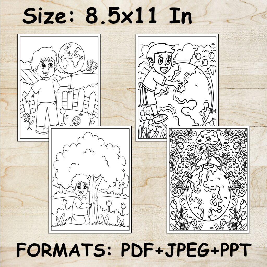 Earth Day Coloring Pages Coloring Sheets April Coloring Worksheets Fun ...