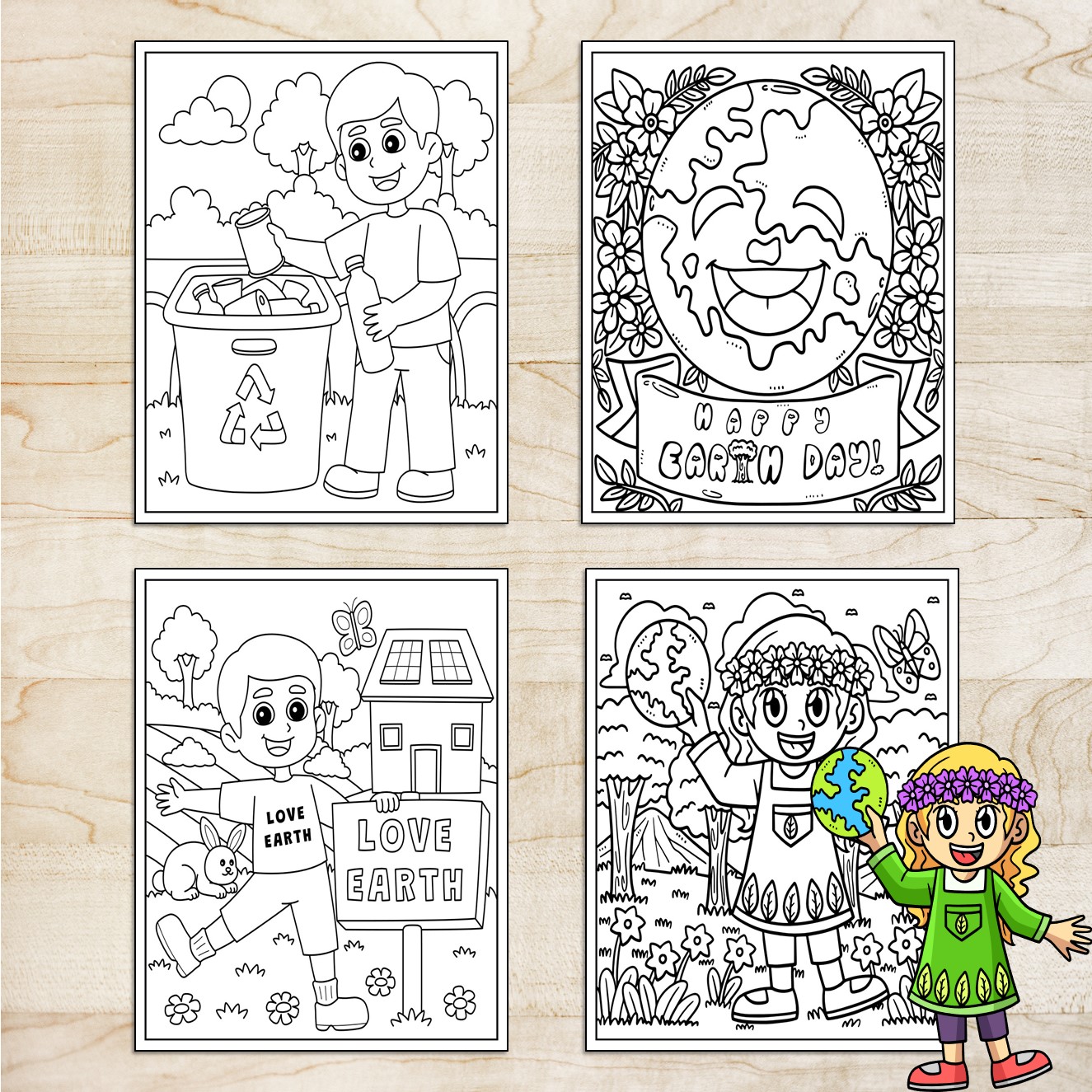 Earth Day Coloring Pages Coloring Sheets April Coloring Worksheets Fun ...