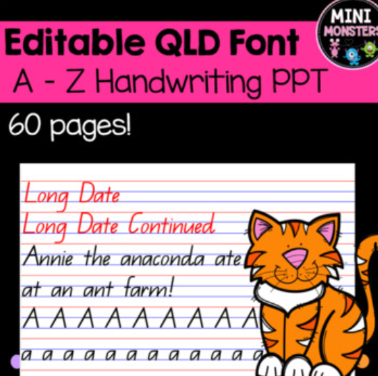 Queensland Font Handwriting PowerPoint | Made By Teachers