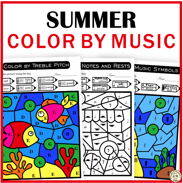Music Trace and Color Worksheets for Young Musicians | Made By Teachers