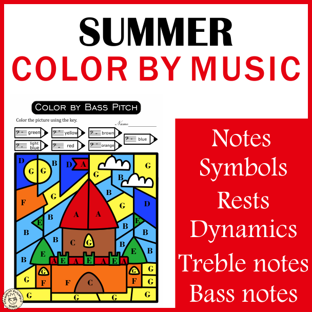 Summer Music Color by Code Pages | Made By Teachers