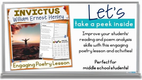 Poetry Lesson - Invictus by William Ernest Henley - Print and Digital ...