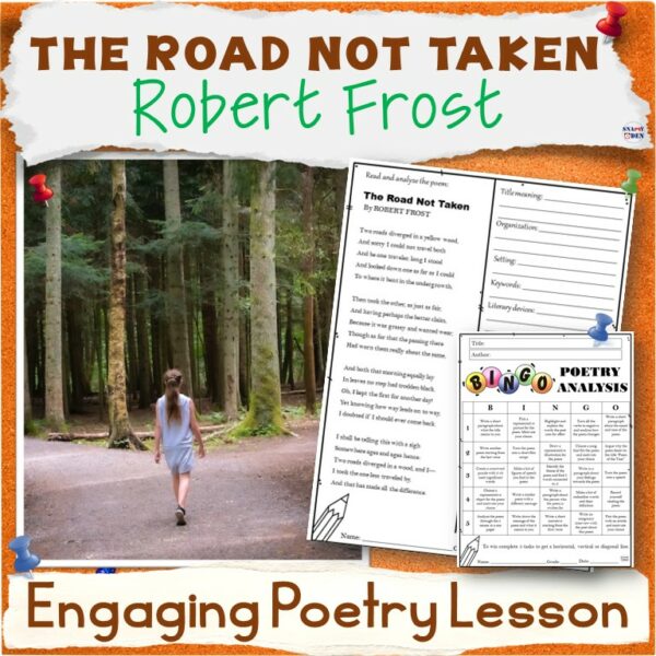 Poetry Lesson - The Road Not Taken by Robert Frost - Print and Digital ...