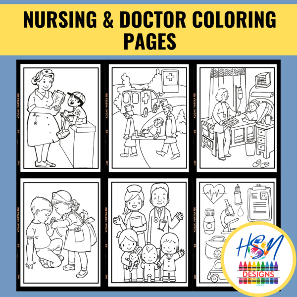 Community helpers & World Health Day - Nursing & doctors coloring pages ...