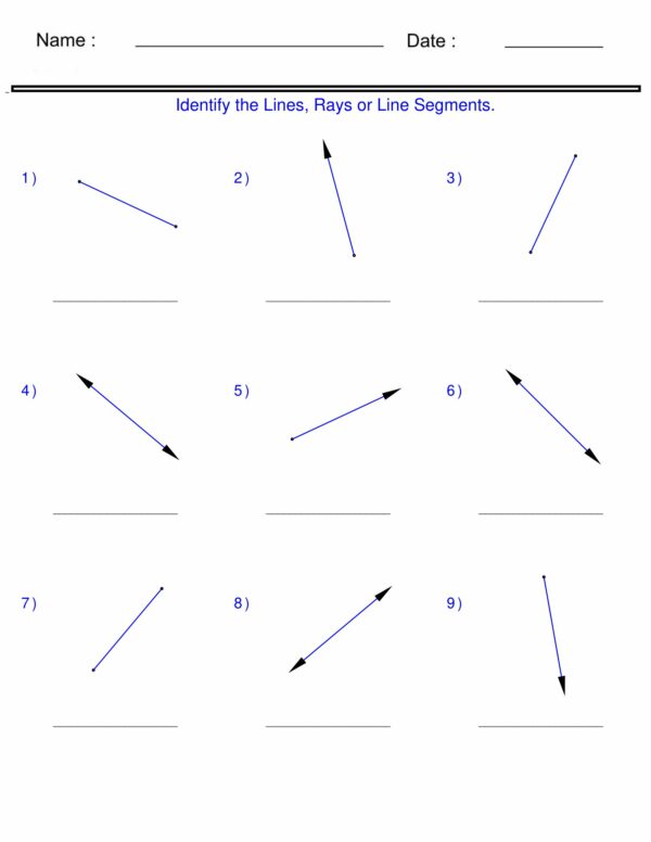 Identify Lines, Rays, and Line Segments - Coordinate Worksheets | Made ...