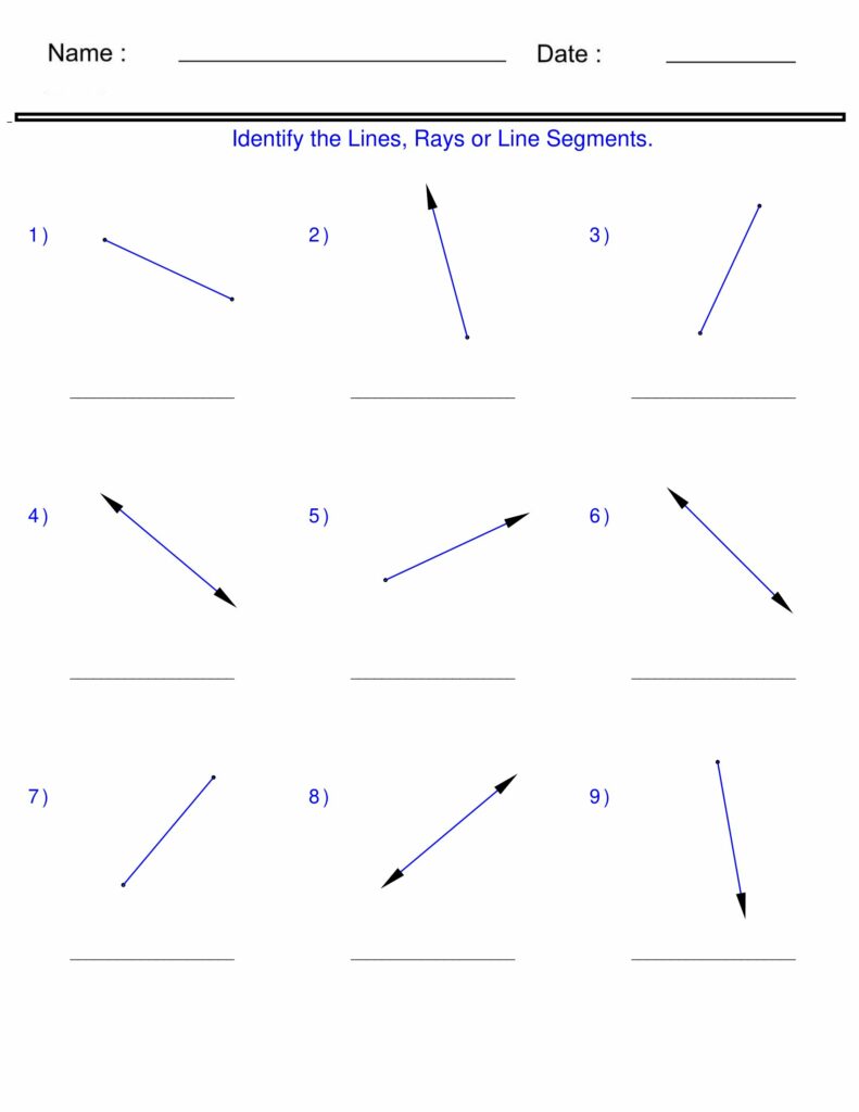 Identify Lines, Rays, and Line Segments - Coordinate Worksheets - Made ...