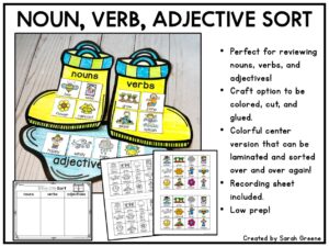 Spring Noun, Verb, & Adjective Sort | Made By Teachers