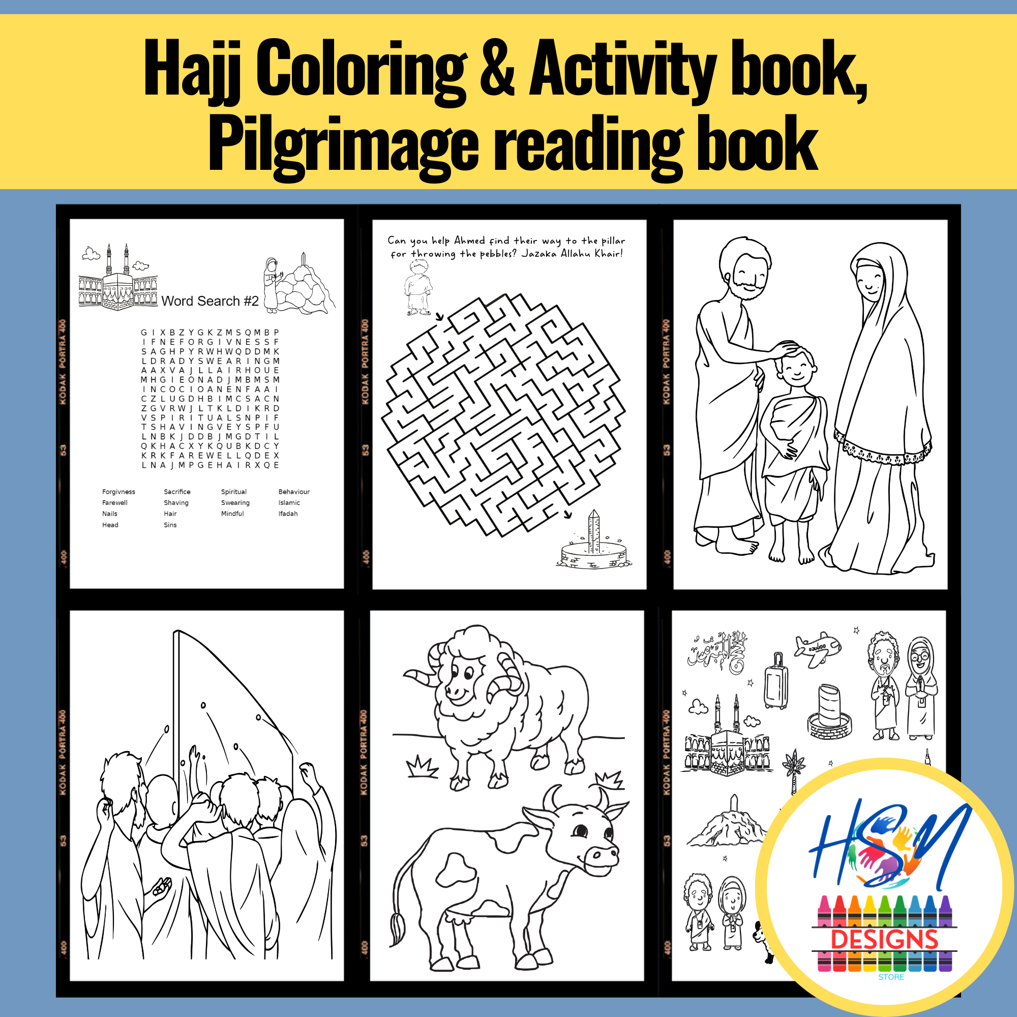 Let's learn about Islam! Hajj Coloring & Activity book, Pilgrimage ...