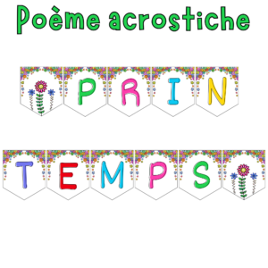 Poèmes acrostiches, le printemps, French spring poems, ècriture ...
