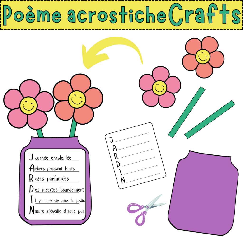 Poèmes acrostiches, le printemps, French spring poems, ècriture ...
