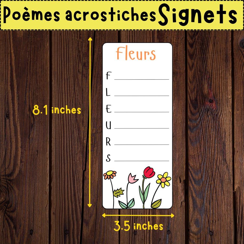 Poèmes Acrostiches Signets, le printemps, French spring poems, ècriture ...
