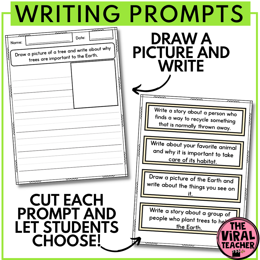 Earth Day Writing Prompts | Earth Day Activities for Kindergarten ...