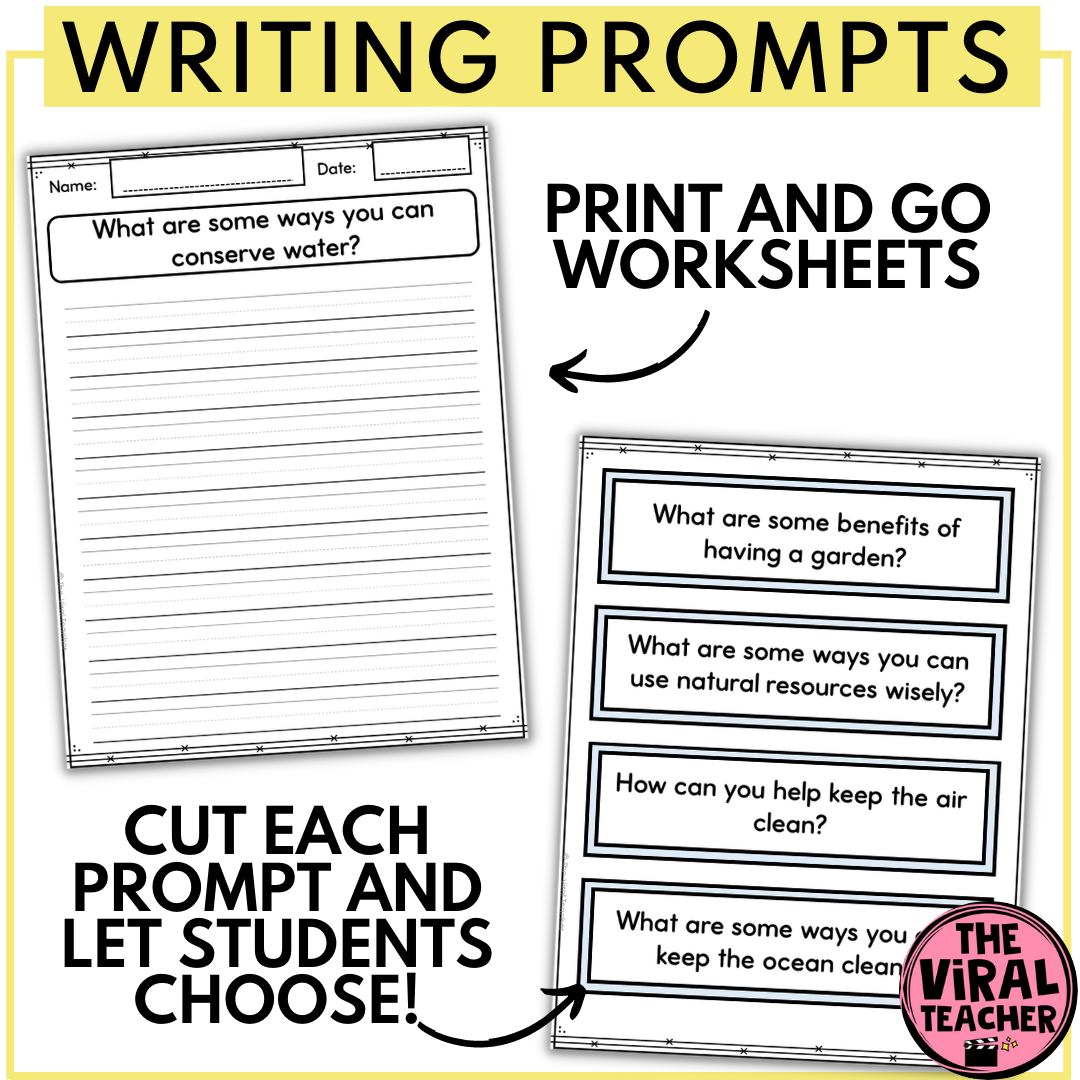 Earth Day Writing Prompts | Earth Day Activities for 2nd Grade | Made ...