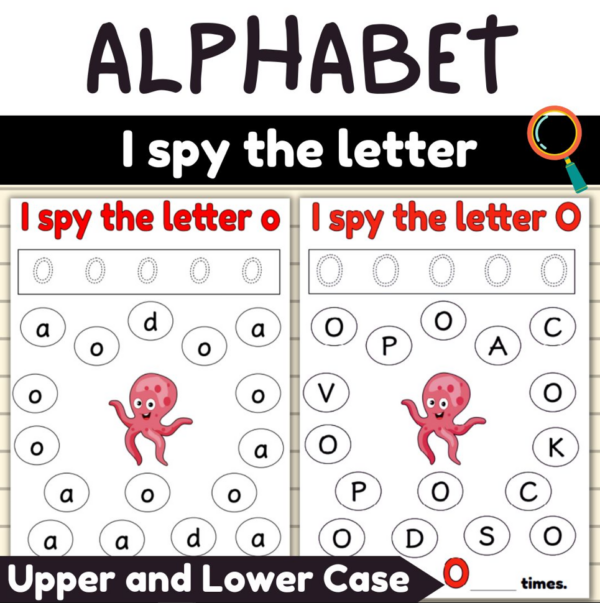 Upper and Lower Case Letter Recognition BUNDLE - I spy the letter - No ...