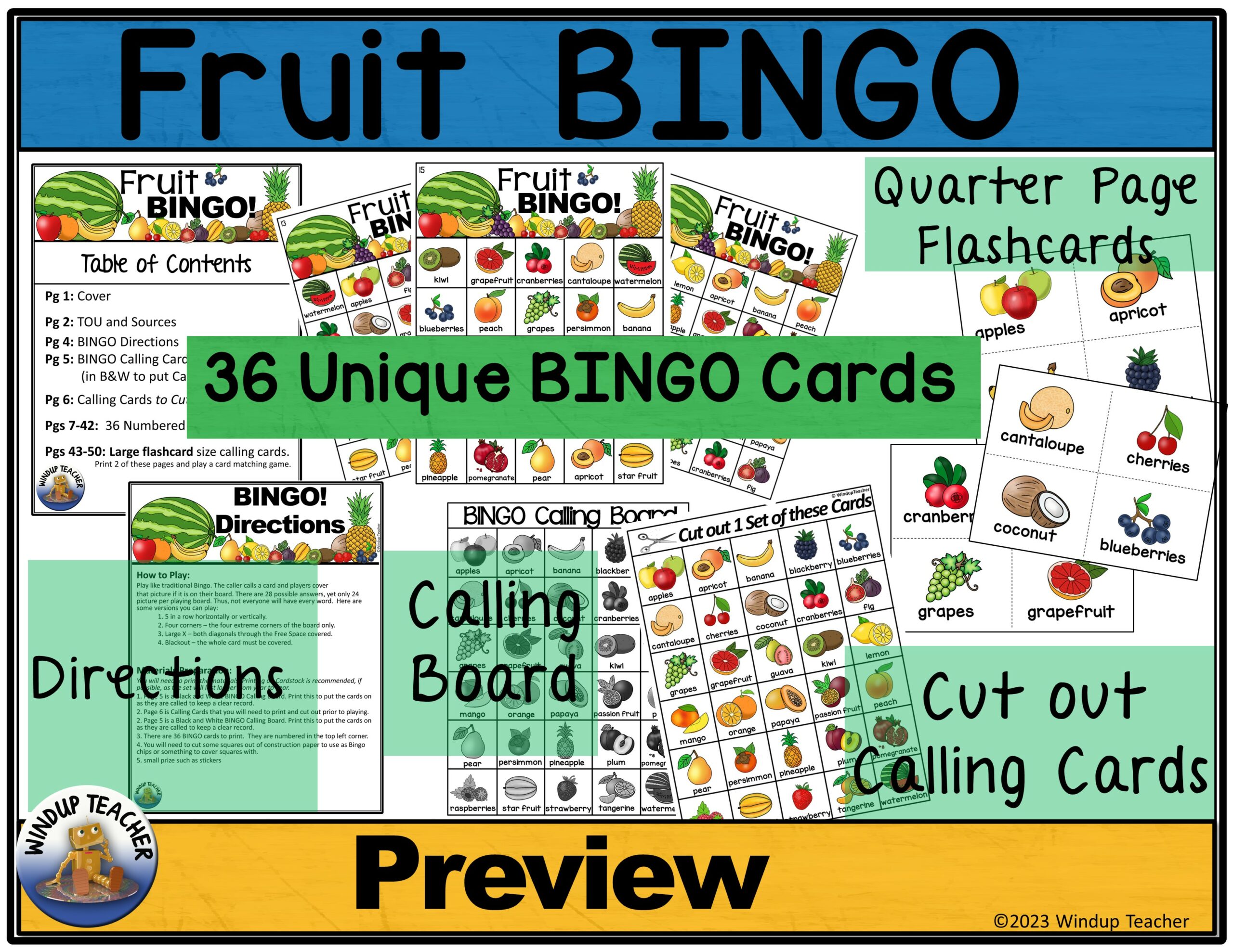Fruit BINGO Game | Made By Teachers