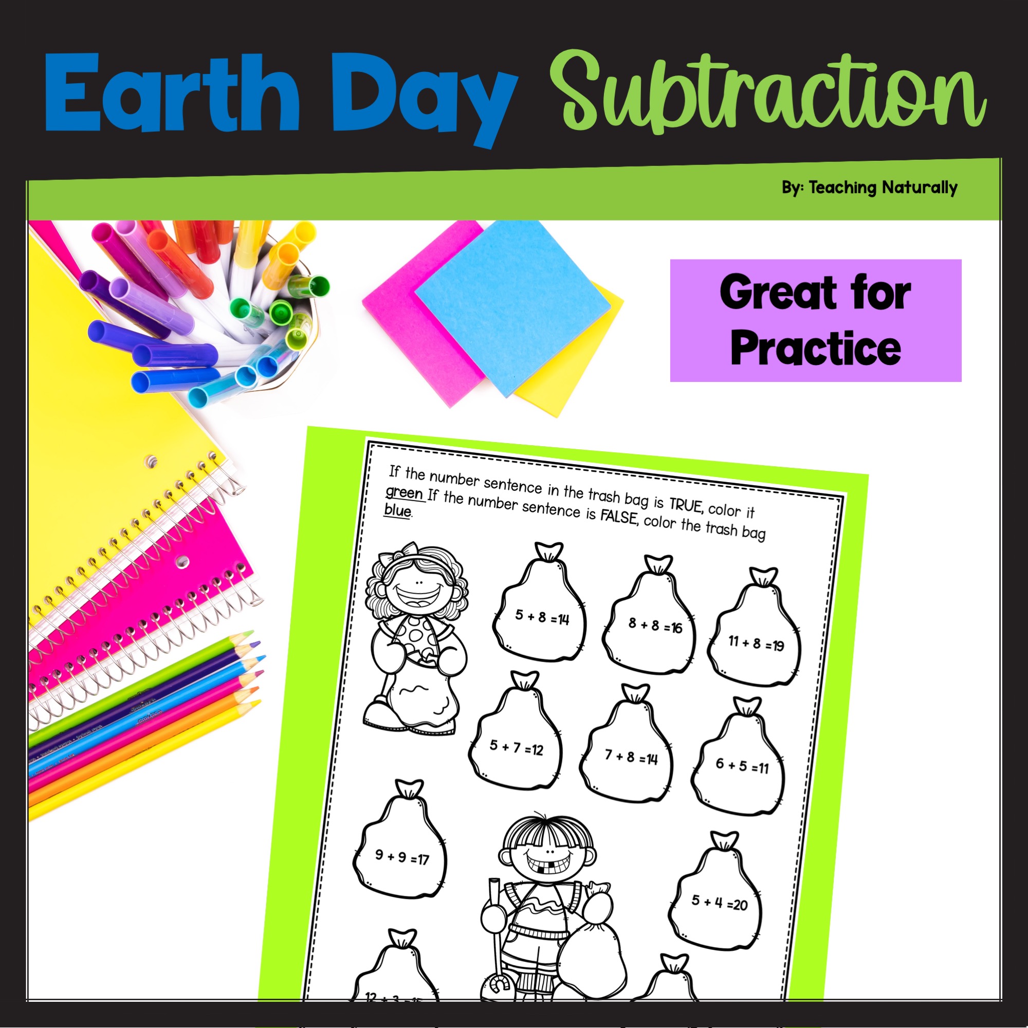 Earth Day Addition and Subtraction within 20 Printable Worksheets ...