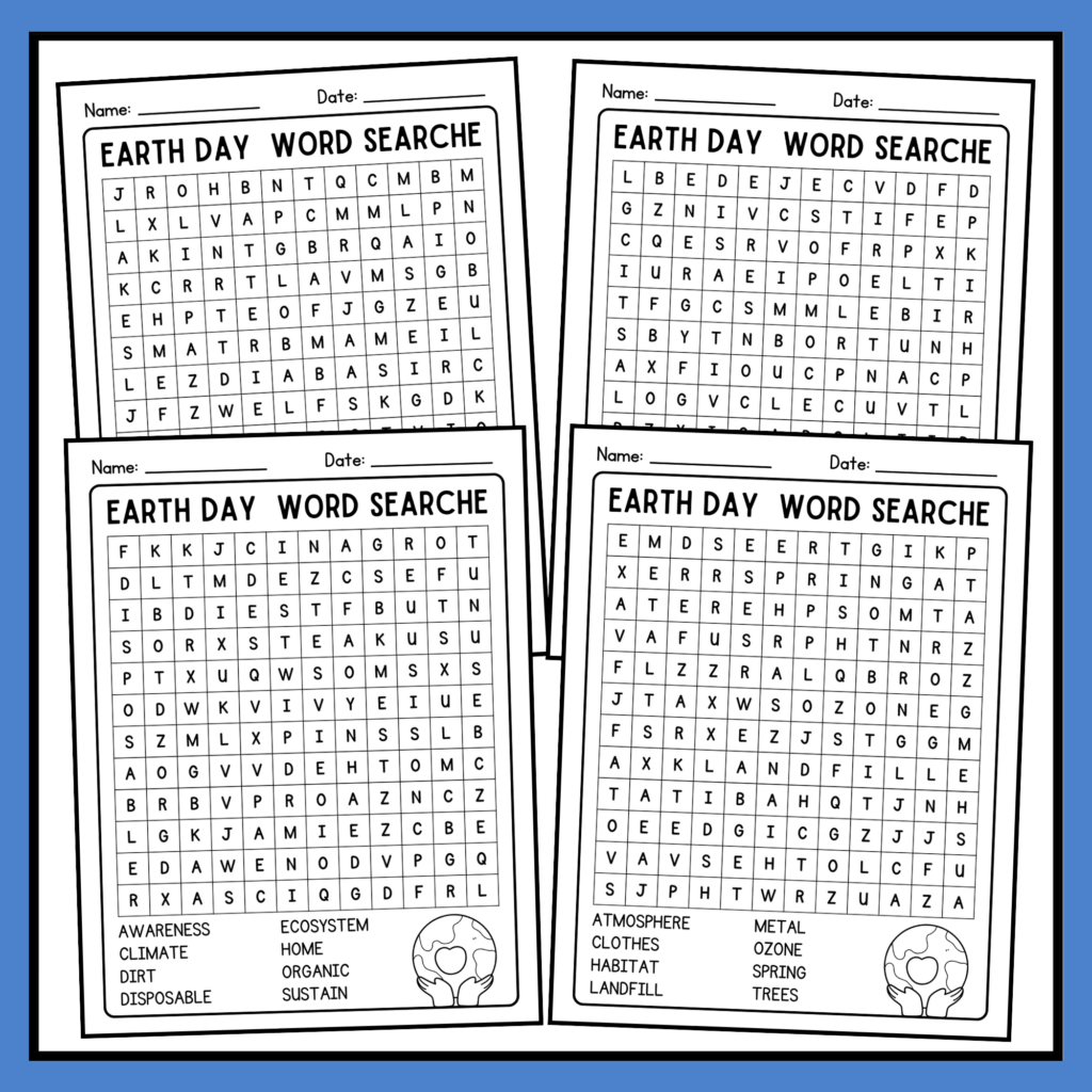 Earth Day Vocabulary Activities | Earth Day Word Searches & Scrambles ...