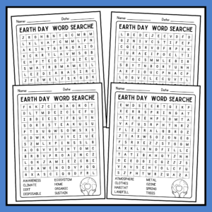 Earth Day Vocabulary Activities | Earth Day Word Searches & Scrambles ...