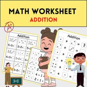 Math Worksheet Bundle for First Grade - Addition, Place Value, and More ...