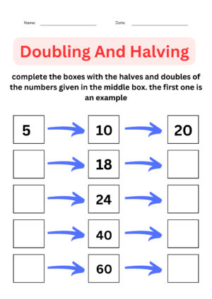 printable doubling and halving worksheets grade 1 2 3 | Made By Teachers