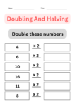 printable doubling and halving worksheets grade 1 2 3 | Made By Teachers