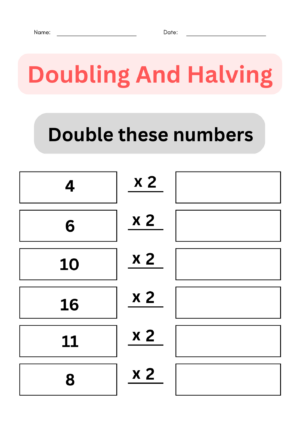 printable doubling and halving worksheets grade 1 2 3 | Made By Teachers